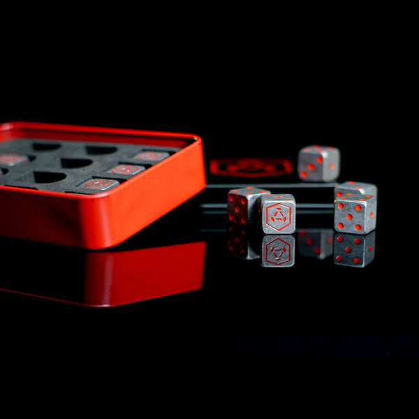 HEAVY METAL DICE | D6 & D20 Sets - Crystal Fortress